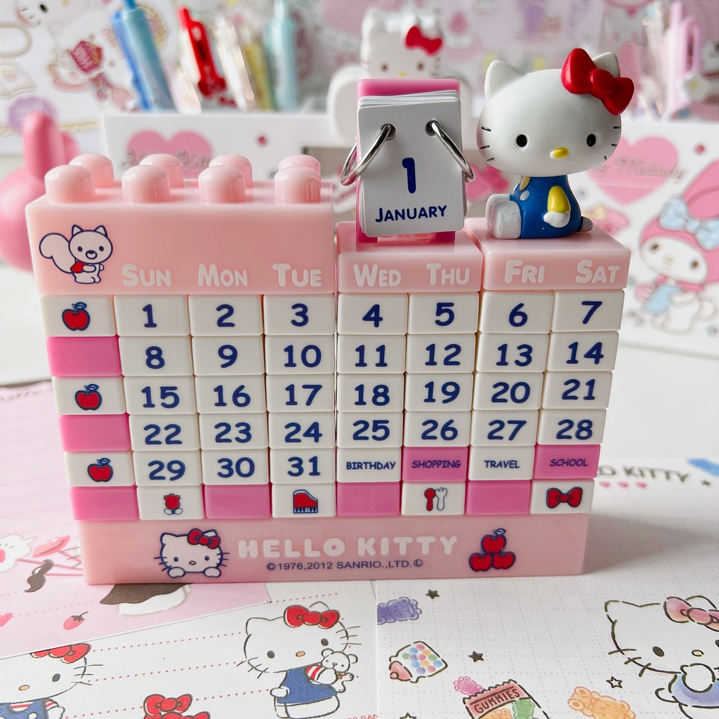 MAXZONE Sanrio Cartoon Kawaii Kuromi Kitty Creative Desk Calendar Cute ...