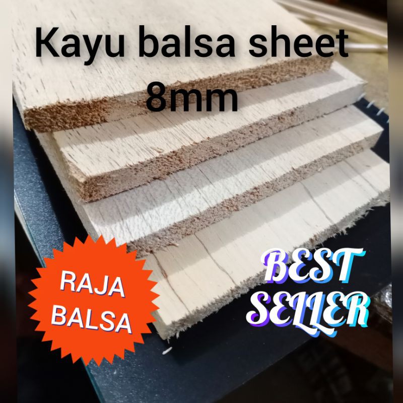 Grade B Balsa 8mm x 10cm x 50cm wood mockup DIY Craft and handicrafts ...