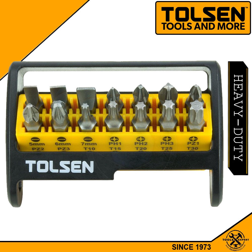 Tolsen 15pcs Magnetic Screwdriver Bit Set 20365 | Shopee Philippines