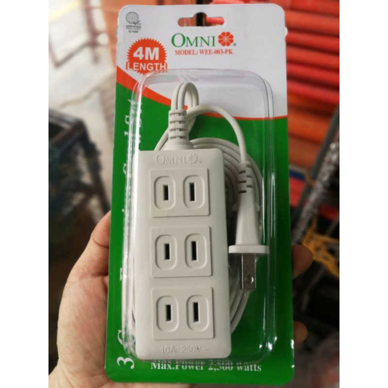 Omni 3 Gang Extension Cord / Wire 4 Meters WEE-003-PK | Shopee Philippines