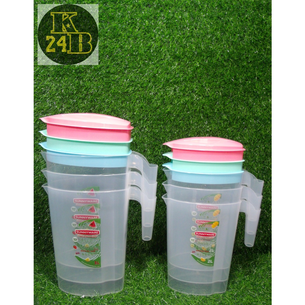 SunnyWare Pitcher 2sizes Clear With Comfy Handle Three-Position Lid ...