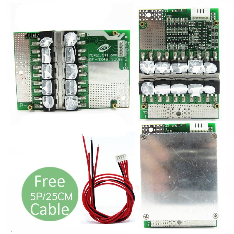 4S 12V 100A Battery Protection Circuit Board 3.2V Lifepo4 Bms with Balanced Board | Shopee ...