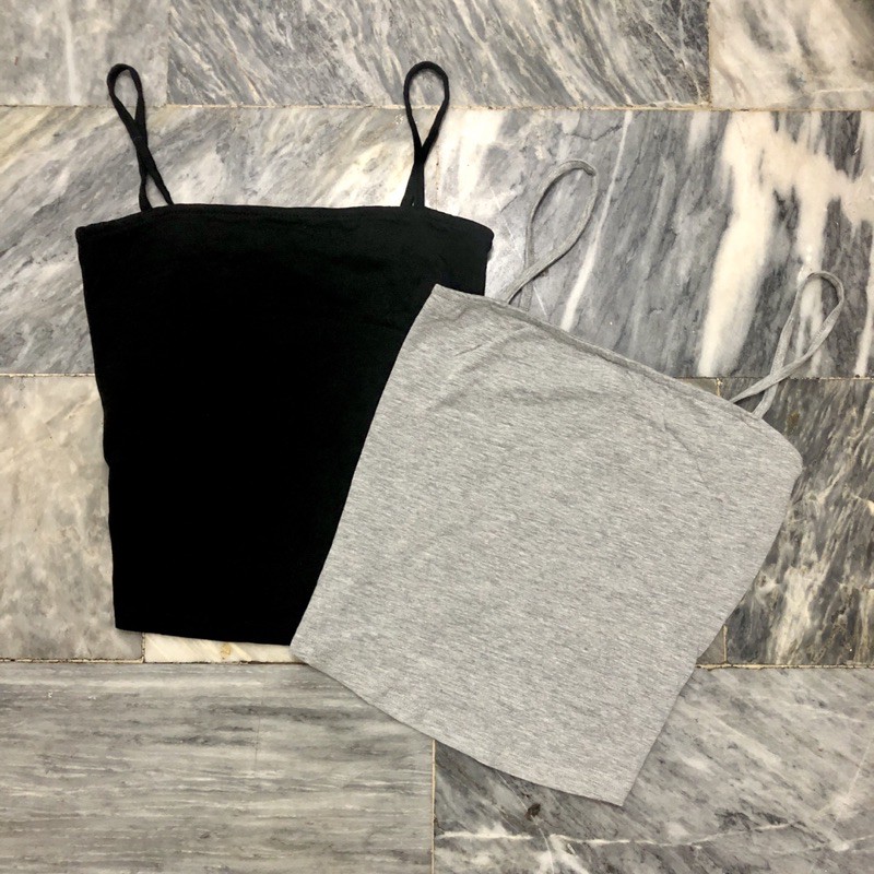 H&M Straight Neck Crop Top Tube Tank With Straps | Overruns The Style ...