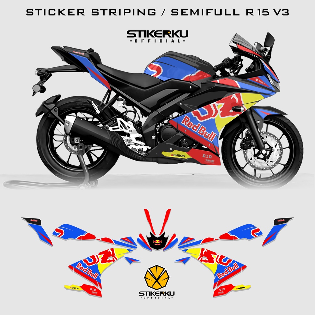Striping STICKER / YAMAHA R15V3 / SEMIFULL / STOCK / DECALS / R15 / V3 ...