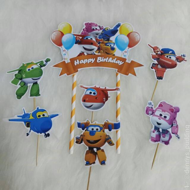 Super Wings topper pudding topper happy birthday cake topper | Shopee ...