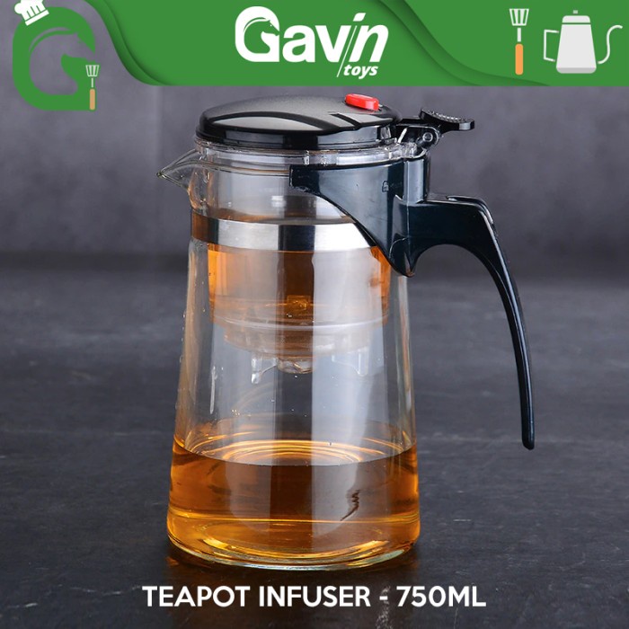 Tea Infuser 750ml Tea Pot Filter Teapot Tea Filter Tea Maker 750 ml ...