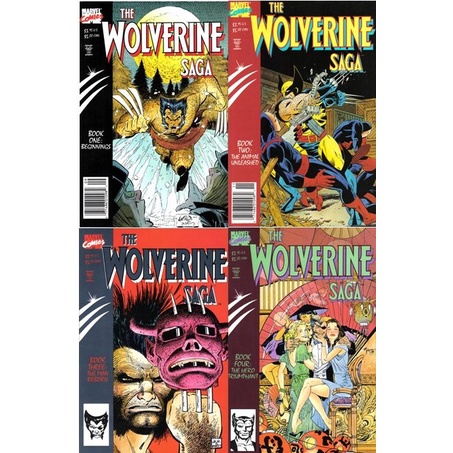 Wolverine Saga 1, 2, 3, 4 (1989) Cardstock covers! Alpha Flight, Hulk ...