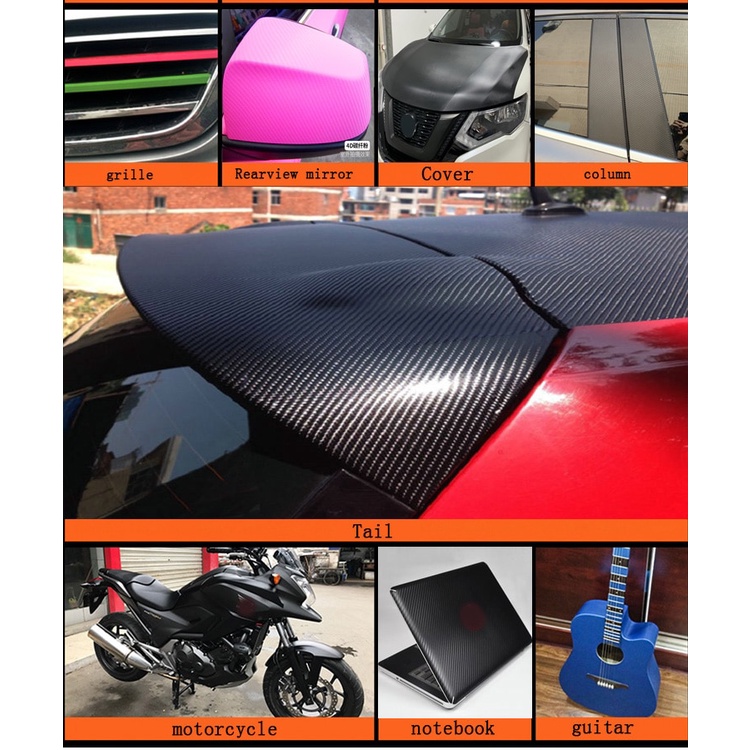 3D 4D Carbon Fiber Vinyl Car Wrap Sheet Roll Film Car stickers and ...