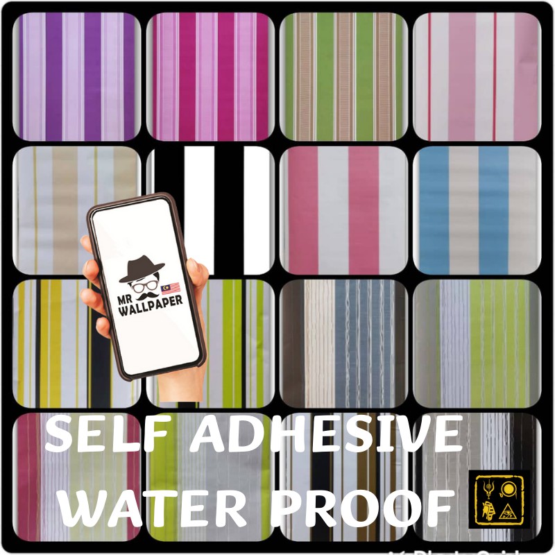 C5 45 CORAK JALUR 2D PVC WALLPAPER STICKER 45CM X 10 METER SELF ...