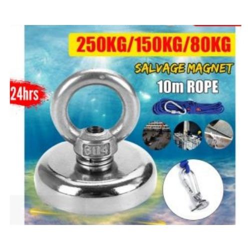 Strong Salvage Magnet With Magnetic Hooks Diving Fishing Recovery Tools ...