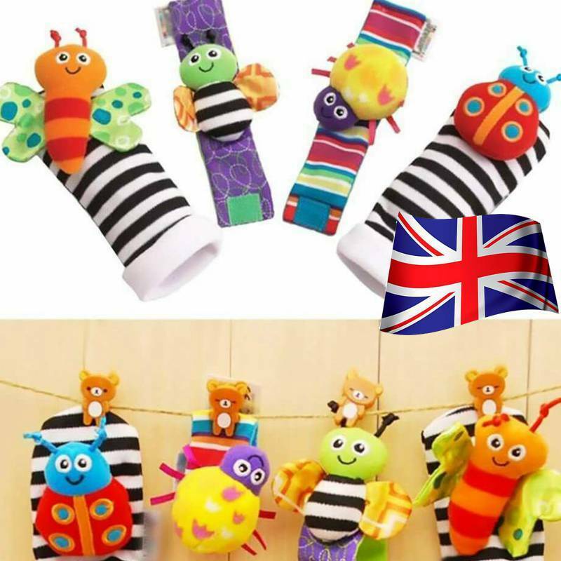 Lamaze 4Pcs New Baby Infant Foot Socks Rattles Wrist Rattles Multicolor ...