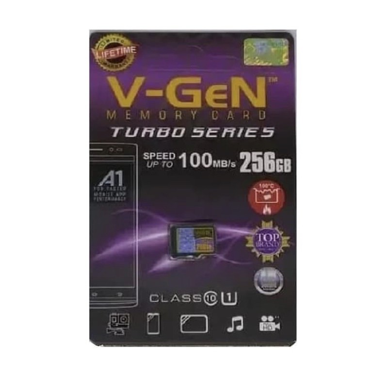 Micro SD Vgen TF Card 256GB Class 10 for IP Camera Smartphone Official ...