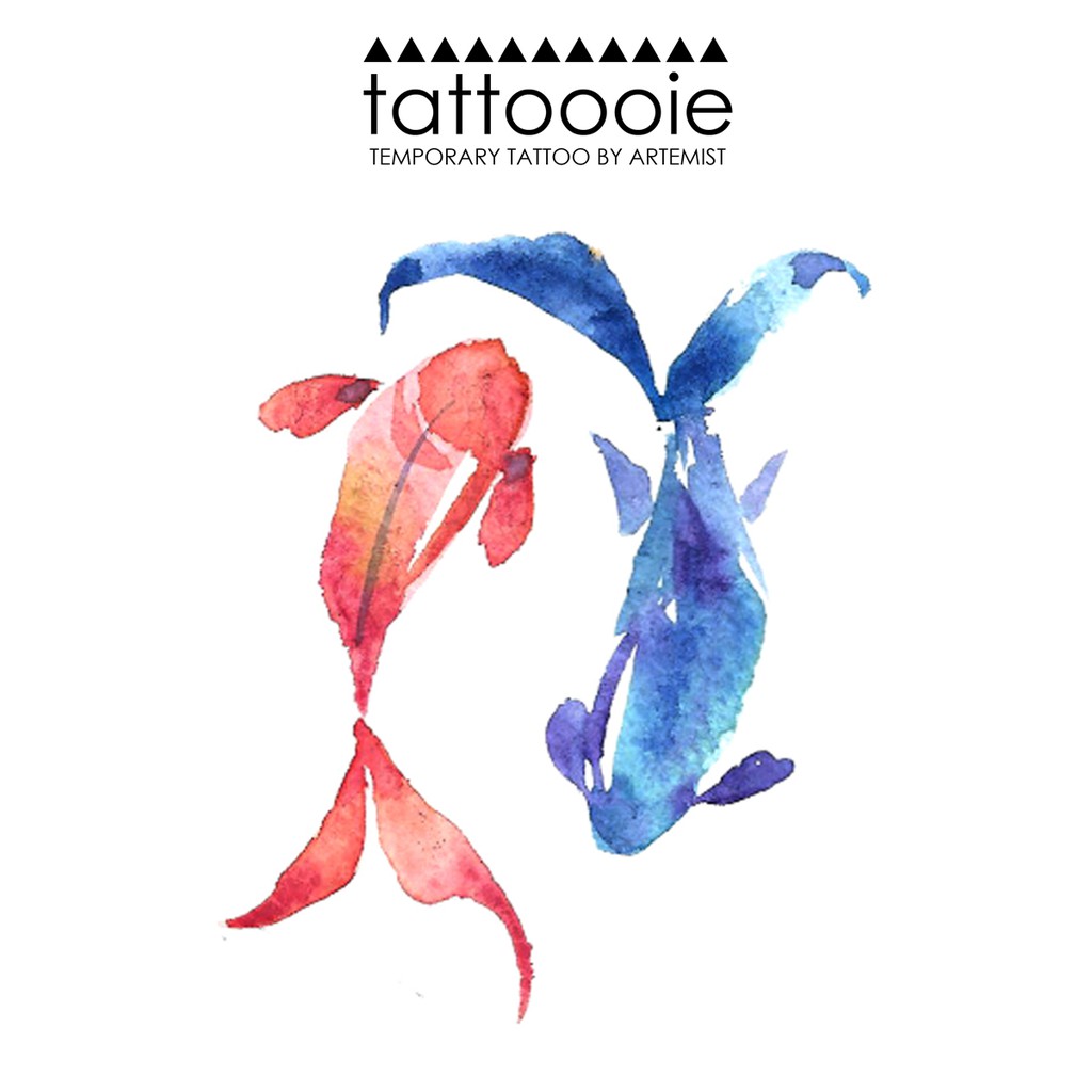 TATTOOOIE - TEMPORARY TATTOO - COUPLE TATTOO FISH | Shopee Philippines