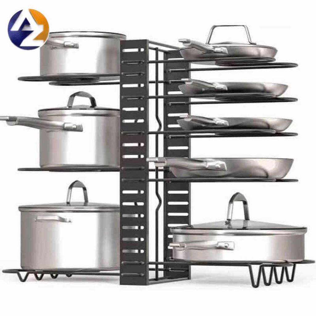 AZ 8 Layer Pot Rack Organizer Adjustable Pot Lid Rack Holder for ...