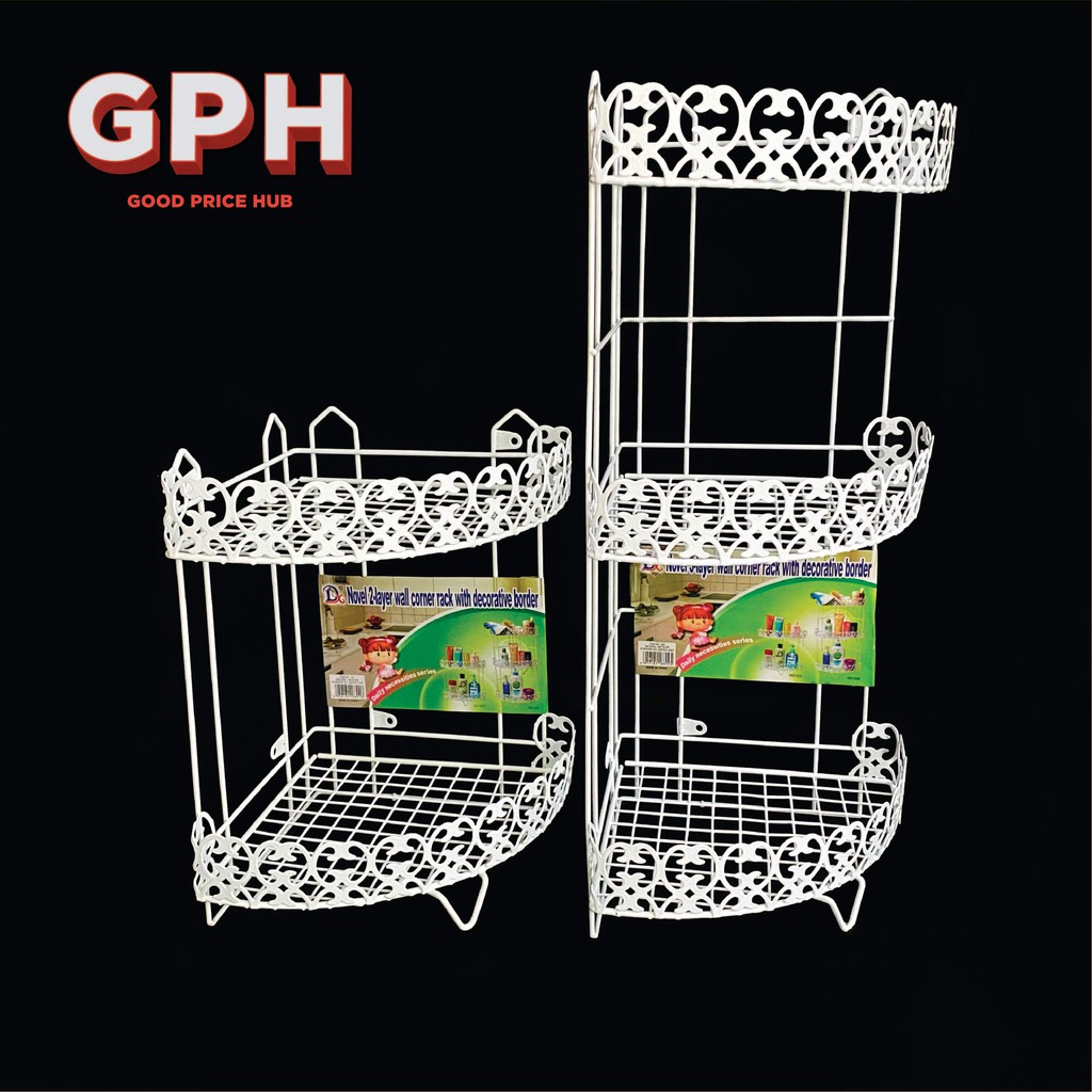 Metal Wall Corner Rack With Decorative Border | Shopee Philippines