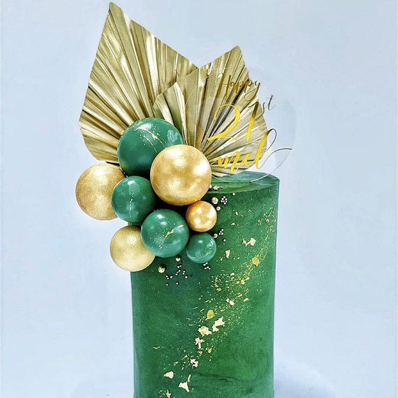 Paper Gold Fan Cake Topper Birthday and Wedding Decorations | Shopee ...