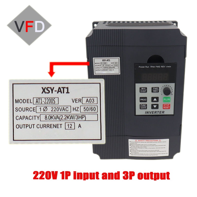 CNC 2.2KW VFD Variable Frequency Driver,PWM control spindle inverter ...