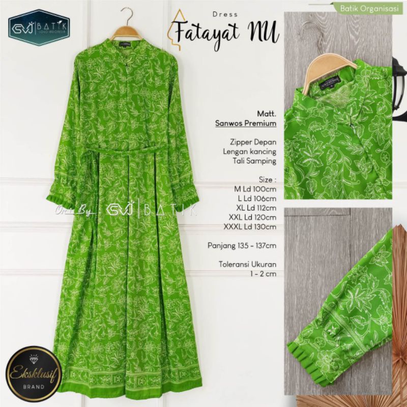 WOMEN'S BATIK GAMIS ADULT MUSLIMAH BATIK DRESS FATAYAT UNIFORM NU 2 ...