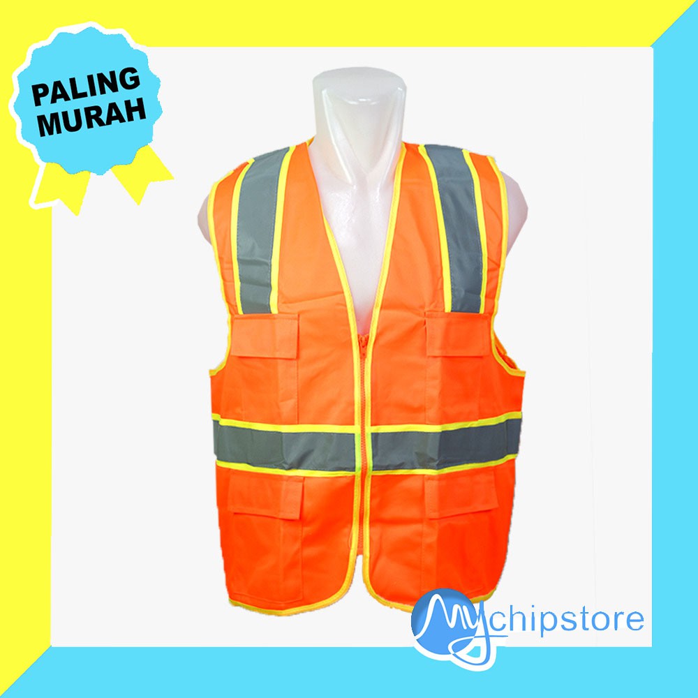 4-pocket Safety SAFE LINE Work Project Vest ORANGE | Shopee Philippines