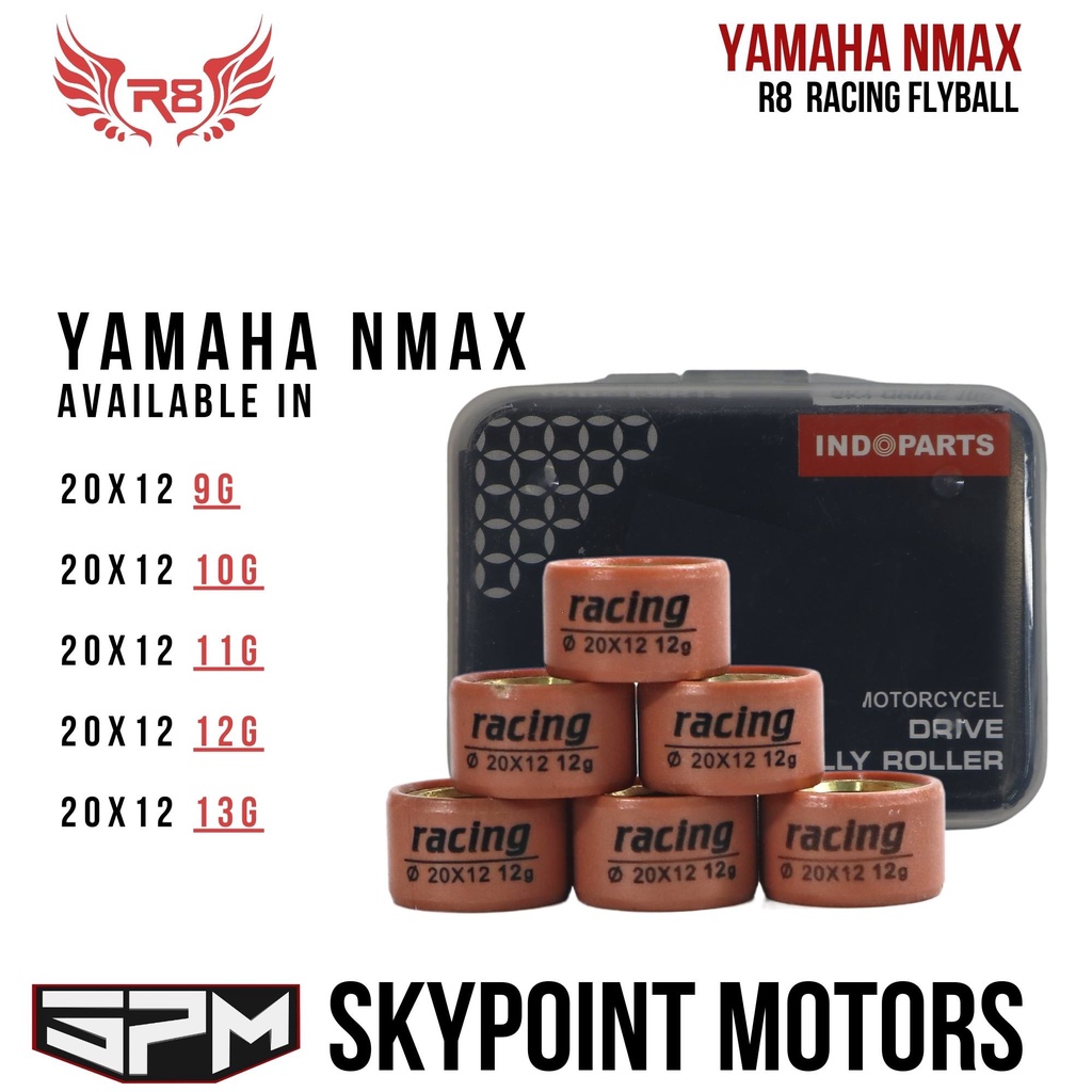 Motorcycle Racing Flyball 9G, 10G, 11G, 12G, 13G for Yamaha NMAX 155 R8 ...