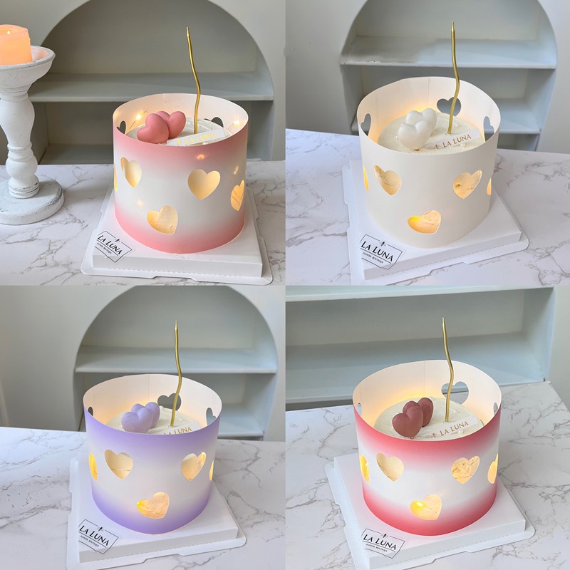 Ins Style Couple Love Cake Topper Decoration Hollow Out Love Shaped ...