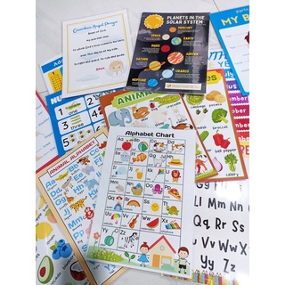 A4 Laminated Chart Educational Wall Charts for Kids Learning Charts ...
