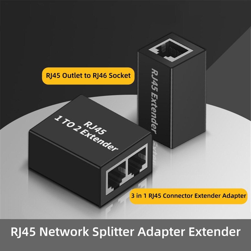 RJ45 Network Connector Splitter Adapter Extender Plug Network Cable ...