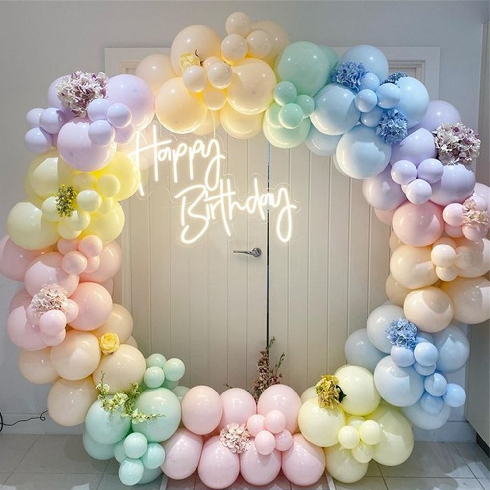 142pcs/set donut theme party Rainbow Balloon Garland Arch Kit Pastel ...