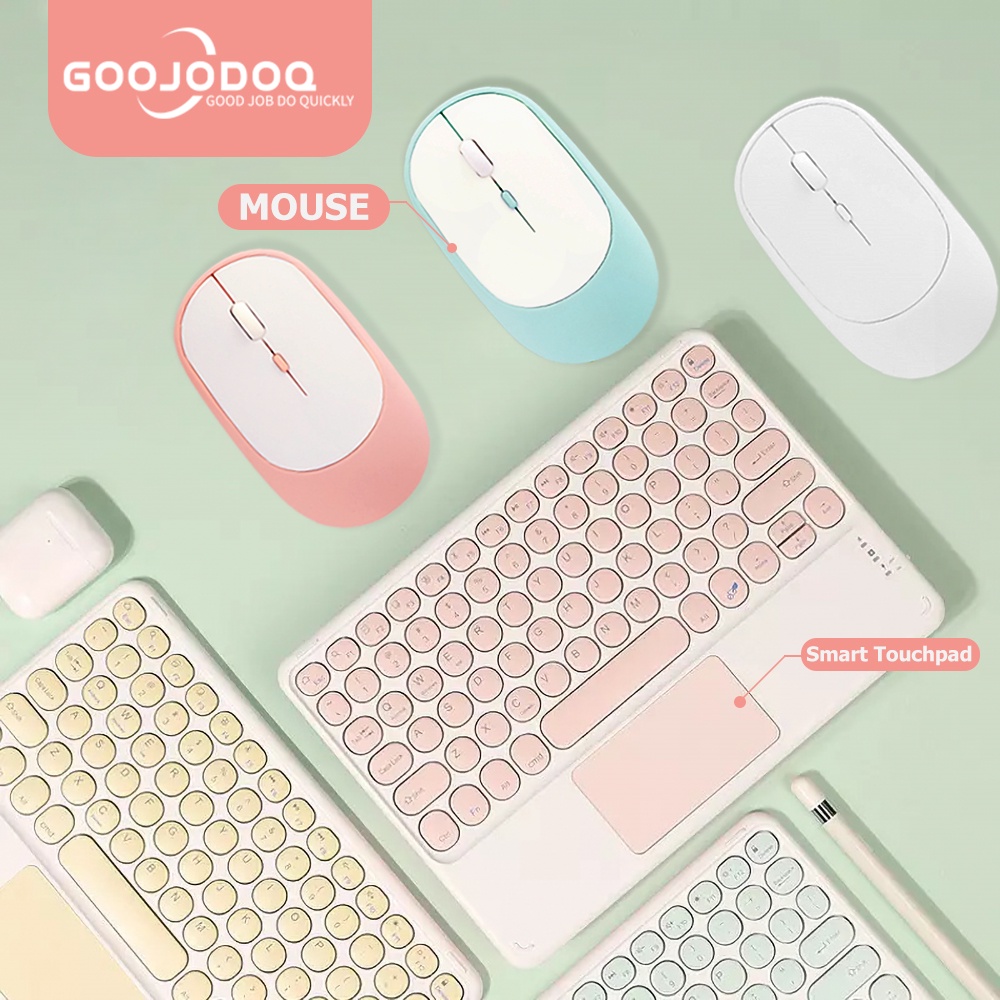GOOJODOQ For Wireless Bluetooth Keyboard With Touchpad For iPad ...