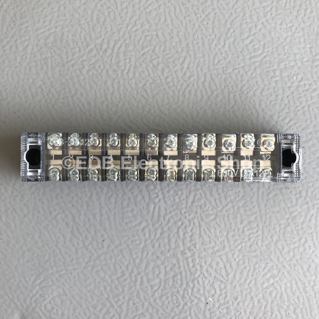Terminal Block 600V 15A 12 Position Dual Rows Terminal Block Covered ...