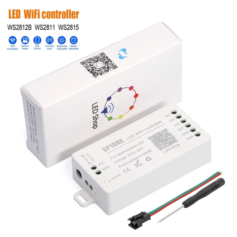 SP108E LED Wifi Magic Controller WS2812B WS2813 Etc LED Strip Module Light Smart APP Wireless ...