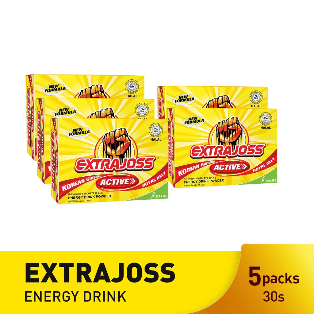 Food & Beverage EXTRA JOSS Energy Drink 5 Packs (30 Sachets) | Shopee ...