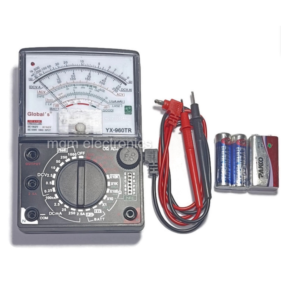 Globals YX960TR Analog Multitester with Fuse and Diode Protection ...