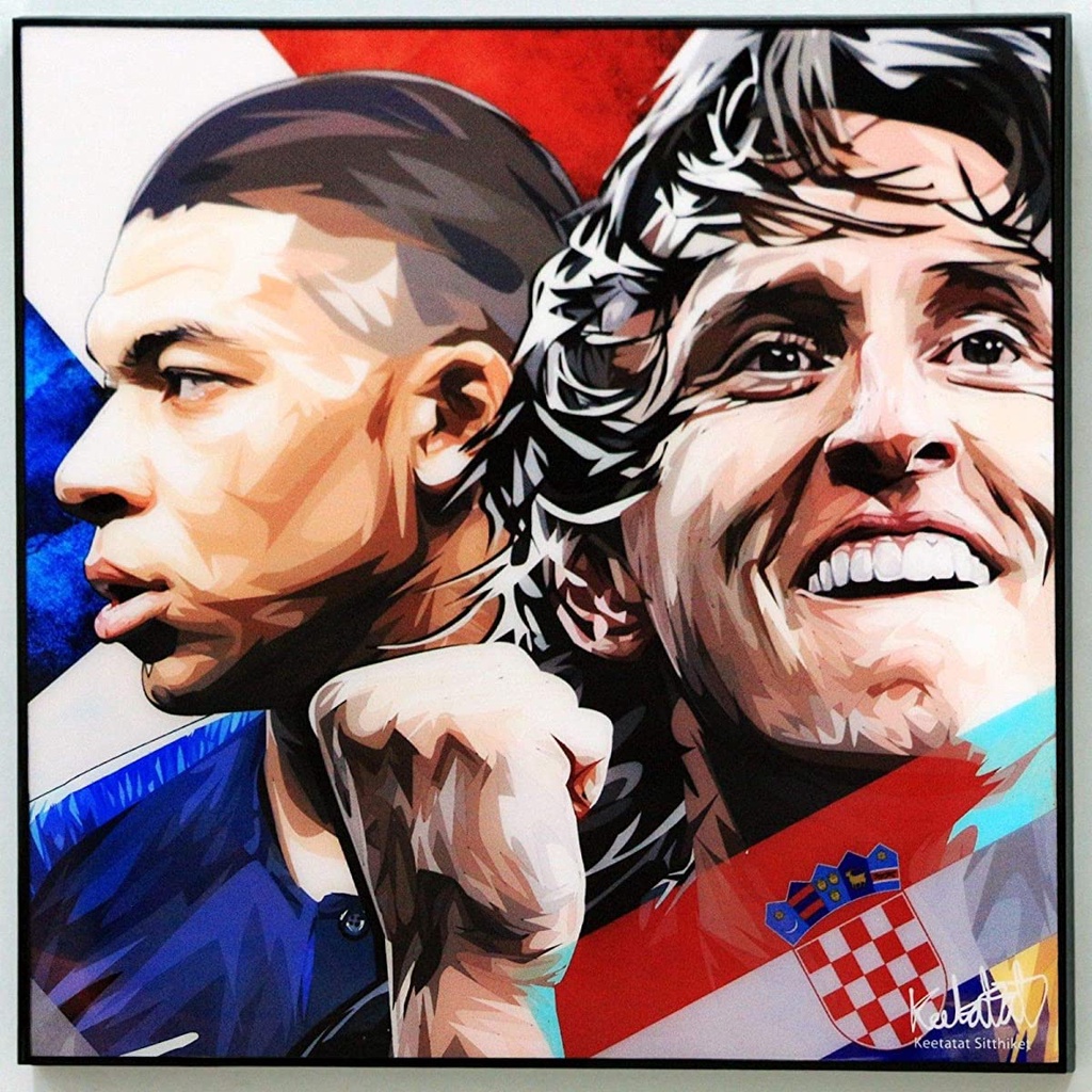 Luka Modric x Kylian Mbappe Poster and print Wall Decals Painting on ...