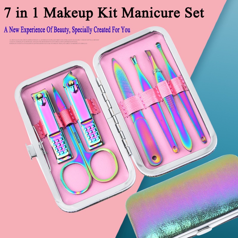 High Quality 7-in-1 Manicure Set Makeup Kit Nail Clipper Manicure Tools ...