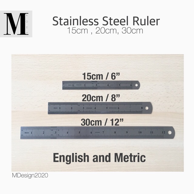 Stainless Steel Ruler, English and Metric | Shopee Philippines