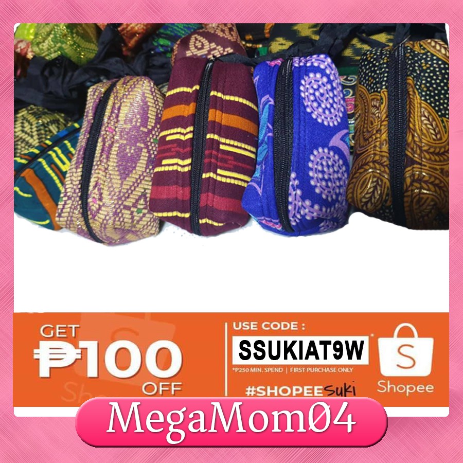 Batik mini coin pouch small wallet coin purse with wrist strap for ...