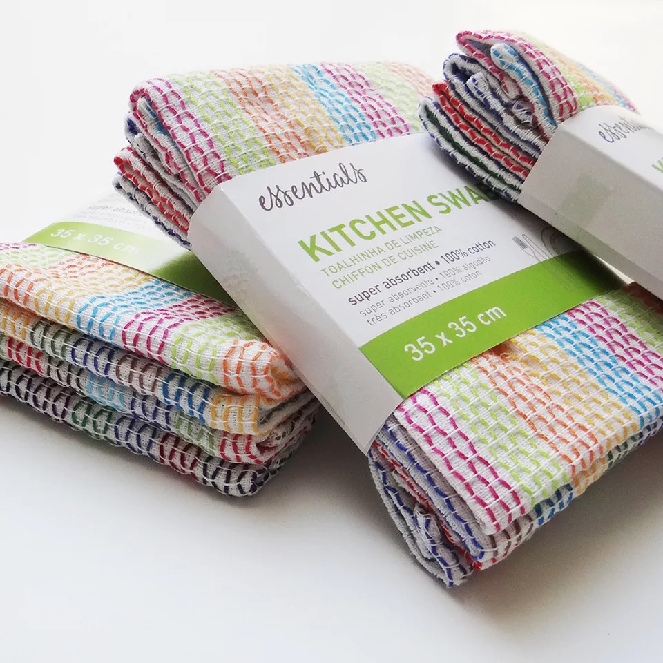 4Pcs/pack Absorbent Small Dishcloth Kitchen Cotton Tea Towel Table ...