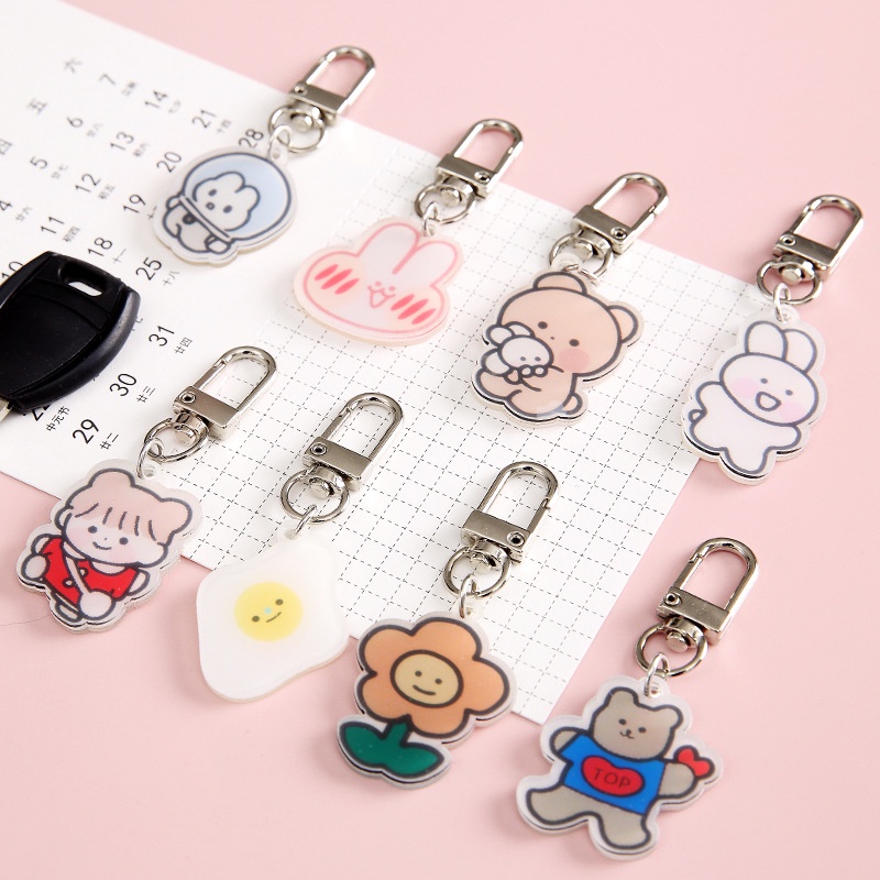 Acrylic Material Cartoon Small Pattern Cute Keychain Individually ...