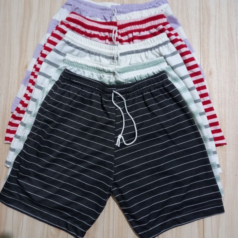 6 PCS Bundle Promo Assorted men's short with stripe design | Shopee ...