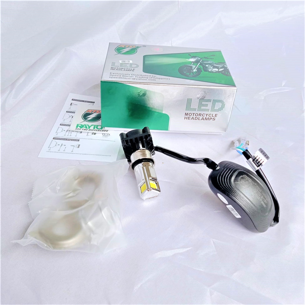 M:02D-C MOTORCYCLE RTD 3 LED HEADLIGHT BULB WITH FAN | Shopee Philippines