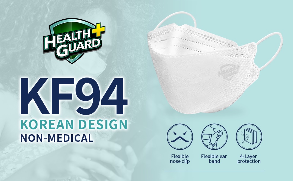 Health Guard KF94 4 Layer Face Mask Black, White, Pink, Rose Gold ...