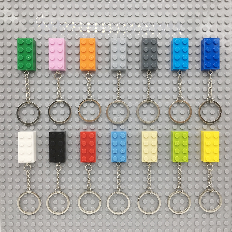 Key Ring Compatible Classic Brick Key Chain Multi Color Building Block ...