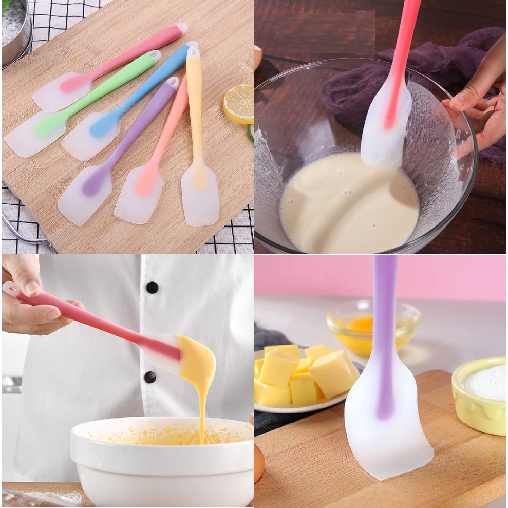 Dough scraper, mixing silicon powder with clear blade 21cm | Shopee ...