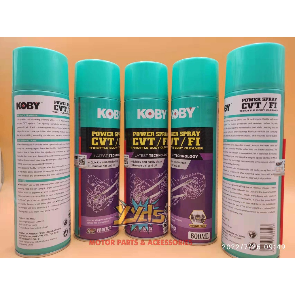 Koby CVT / FI Cleaner Throttle Body Power Spray 600ml 100% Authentic ...