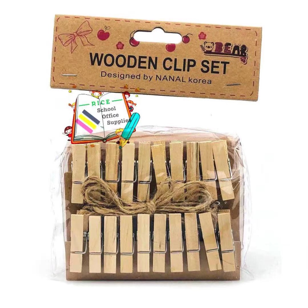 Rice.20PCS/12pcs Mini Wooden Clip For Scapbooking Or Diy Plain and ...