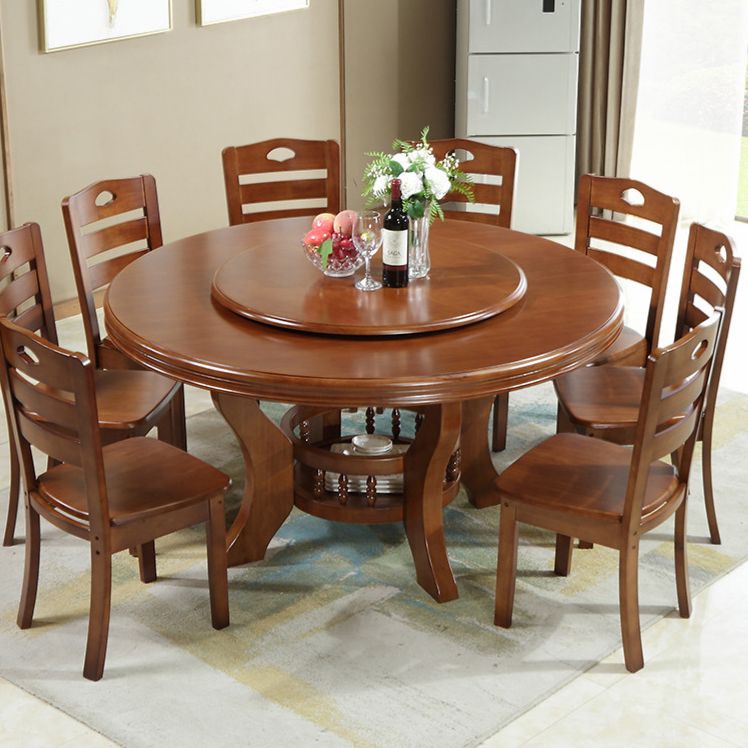 8 Seat Rotating Modern Round Wooden Dining Table And Chair Set 8 Seater ...