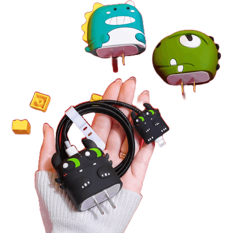 4pcs/set Silicone Charging Cable Protector Cute Cartoon Charger ...