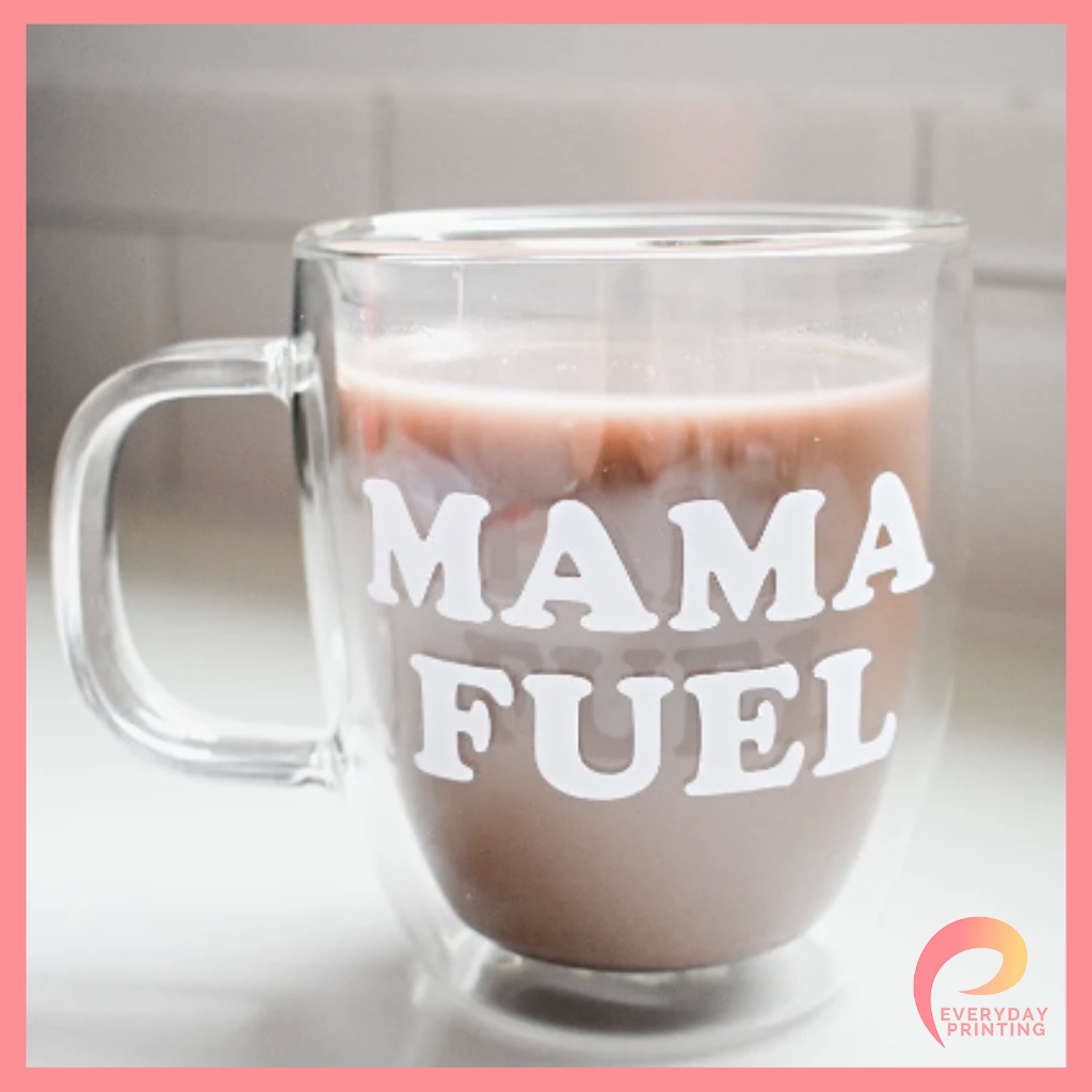 MAMA FUEL - Personalized Double Wall Glass Mug w/ Bamboo Lid | Shopee ...