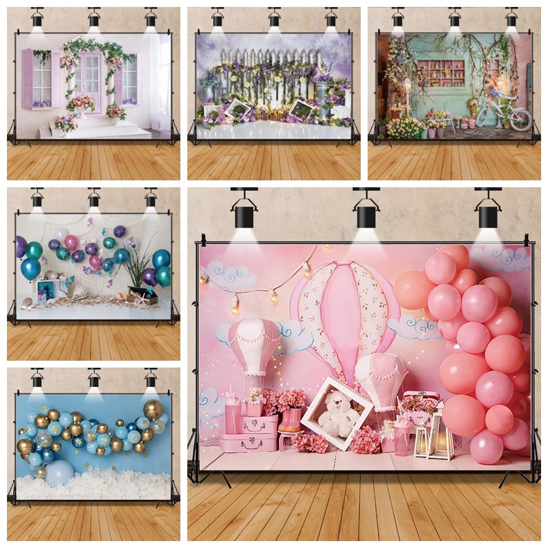 Newborn Baby Photography Background 1st Birthday Cake Backdrop Pink ...